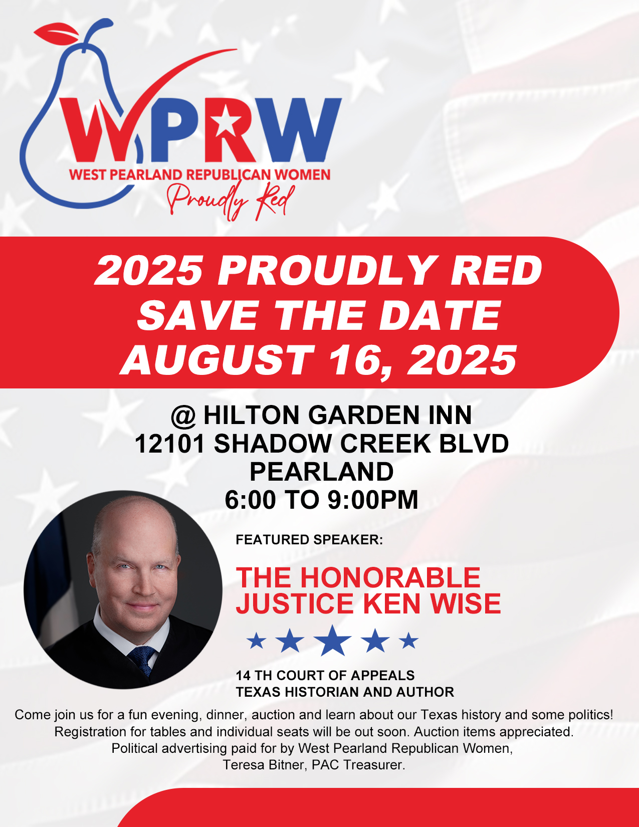 2025 Proudly Red | WPRW Member Seat | WPRW